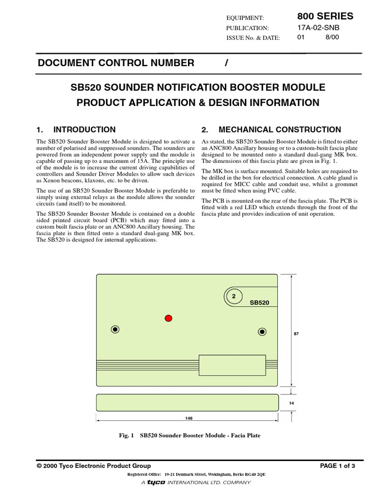 17a02snb - SB520 Sounder Notification Booster Mod | PDF | Relay ...