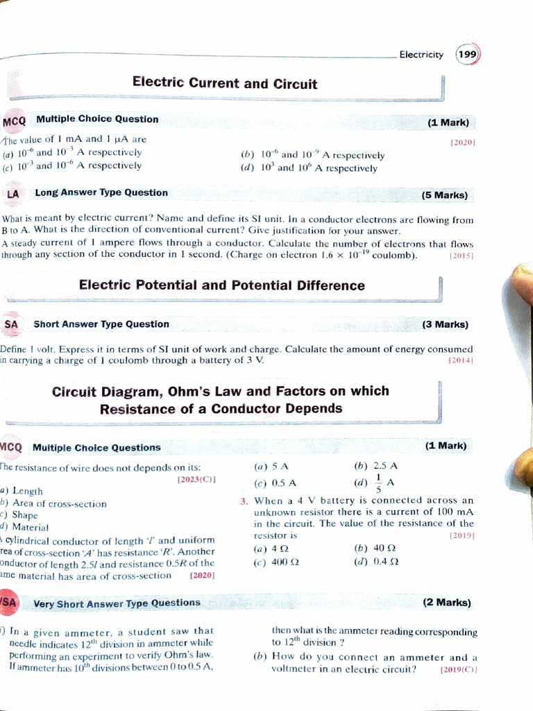 PYQ of CH Electricity | PDF