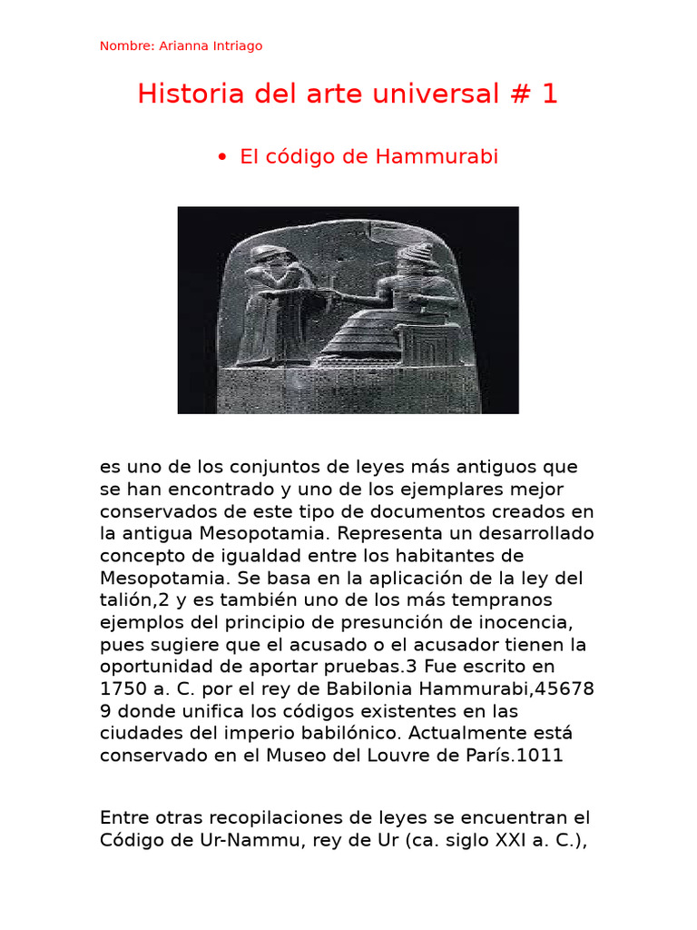 El Codigo de Hammurabi | PDF