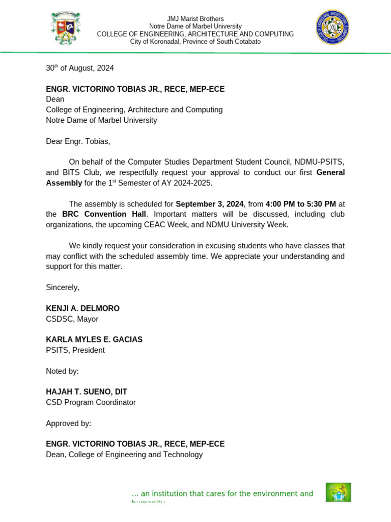 Assembly Letter 2024 | PDF