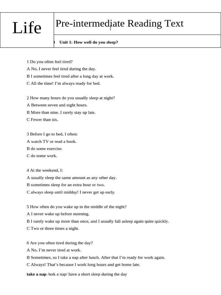 Pre-Intermediate Unit1 ReadingText Page10 | PDF