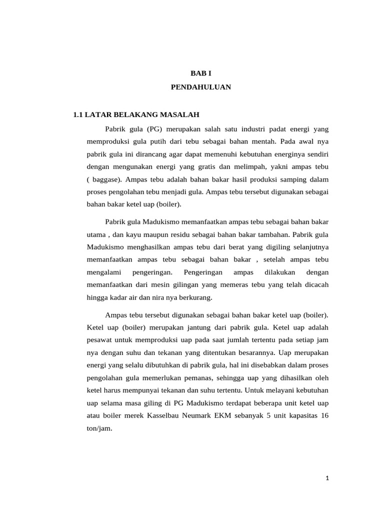 Contoh Lap Pabrik Tebu | PDF