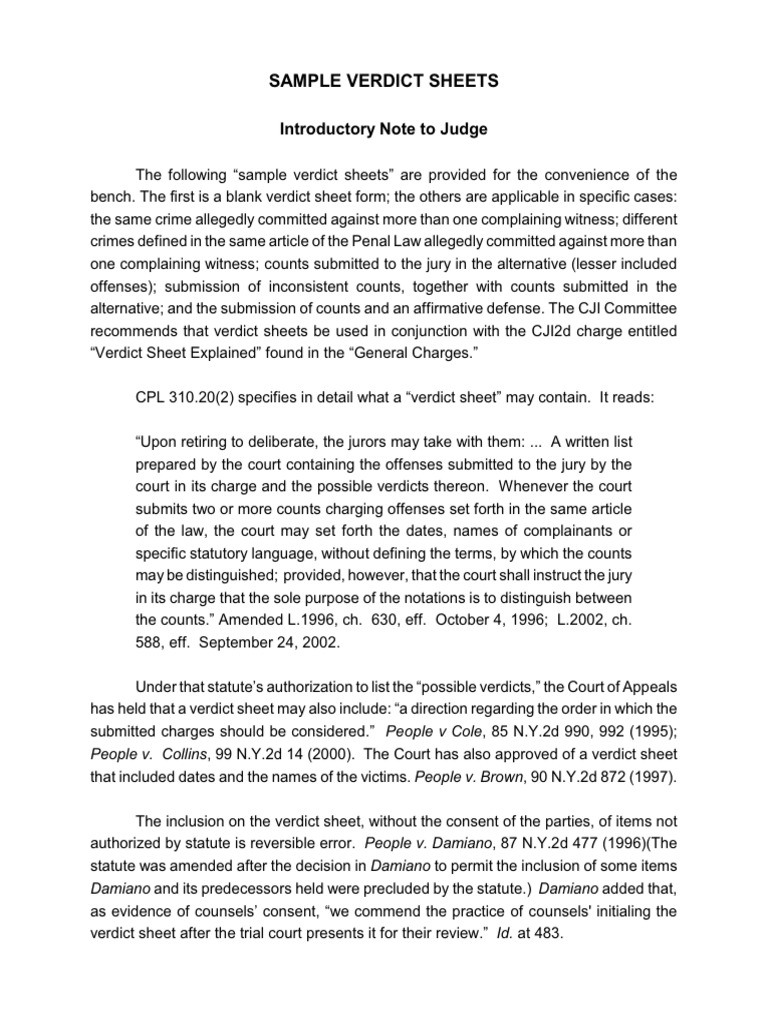 CJI2d.verdict Sheet Samples | PDF