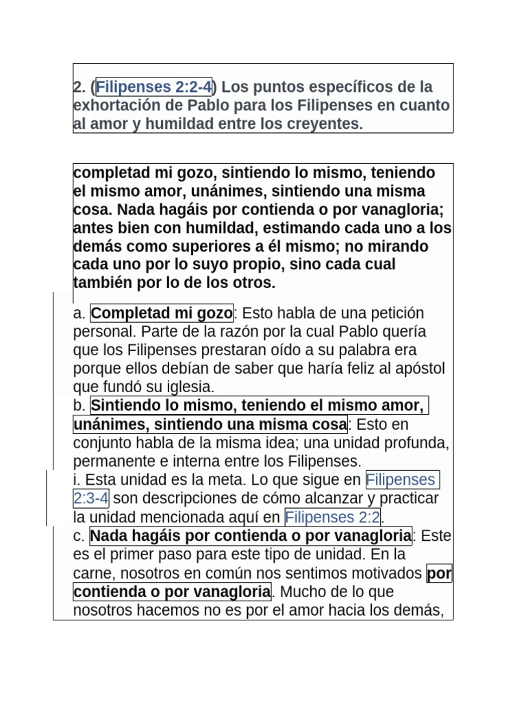 Explicacion Filipenses Capitulo 2 | PDF