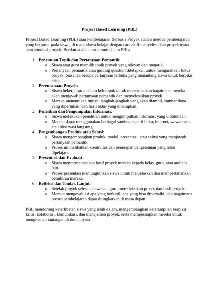 Project Based Learning | PDF