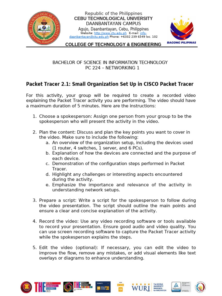 Packet Tracer 2.1 Criteria 2b | PDF