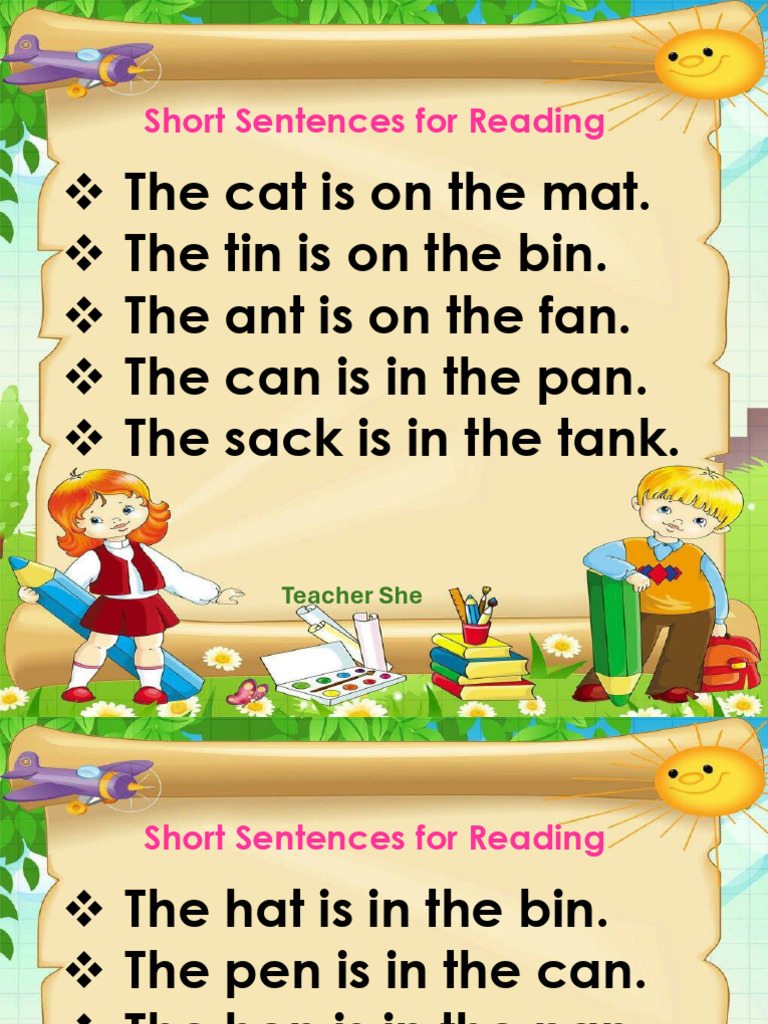 Short Sentences For Reading | PDF