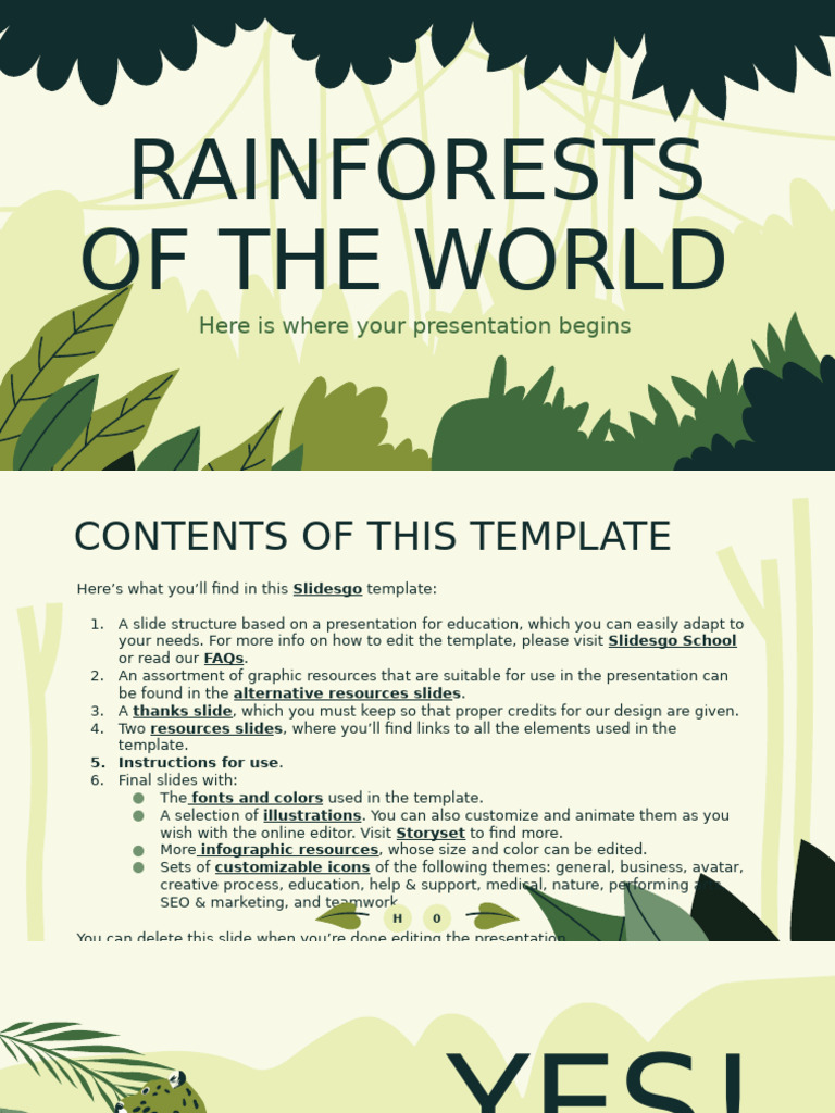 Rainforests of The World XL by Slidesgo | PDF