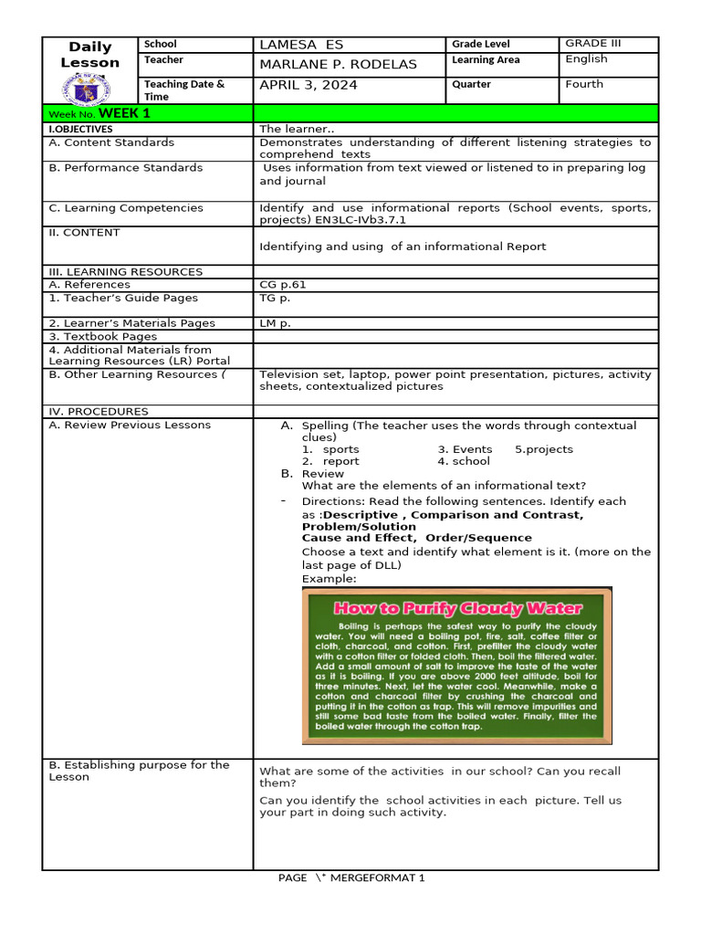 English - Q4 WK 2 | PDF