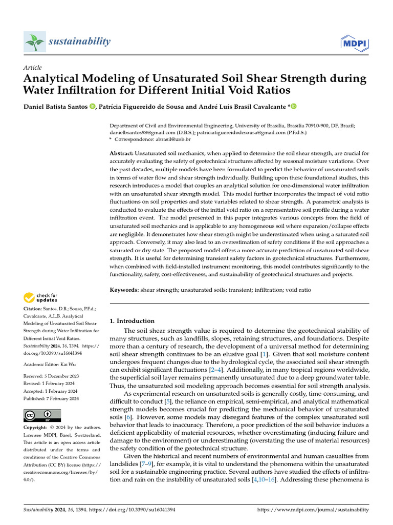 2024 Santos Et Al - Analytical Modeling of Unsaturated Soil Shear ... 2024 Santos Et Al - Analytical Modeling of Unsaturated Soil Shear ...