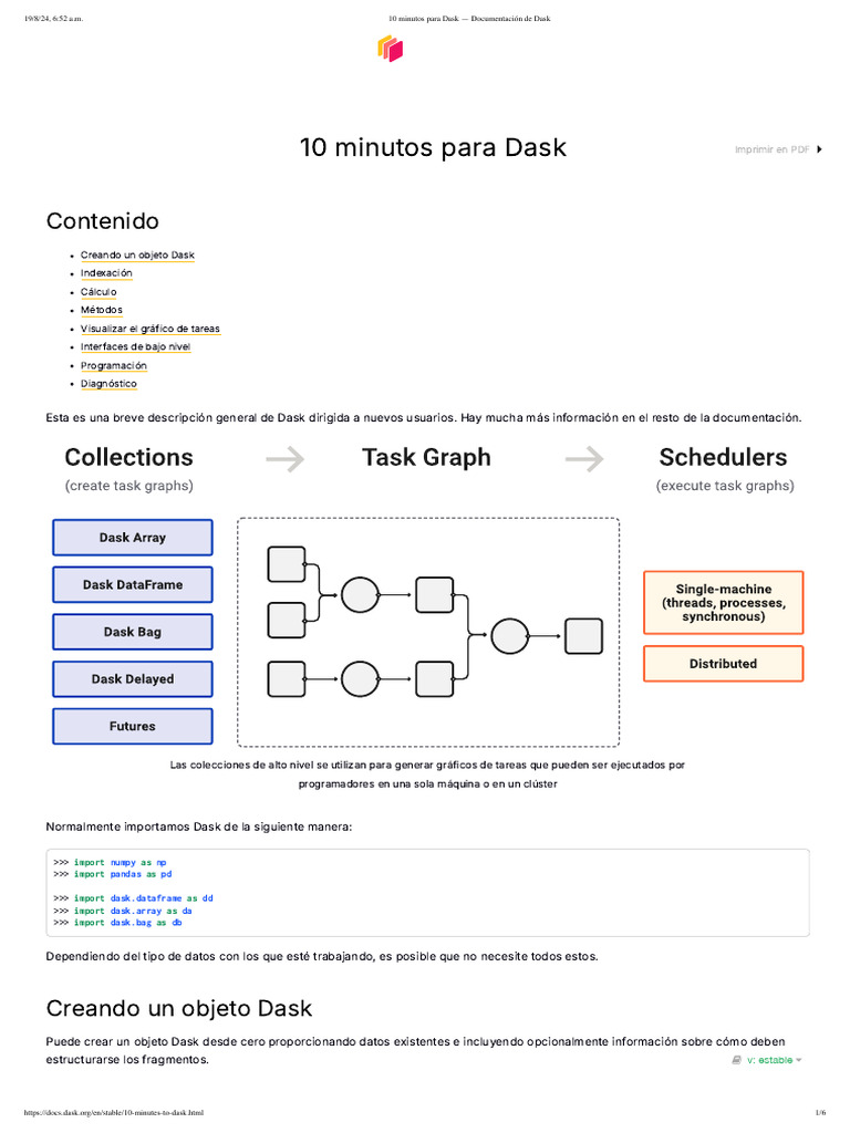 10 Minutos para Dask - Documentación de Dask | PDF | Grupo de computadoras | Equipo de oficina