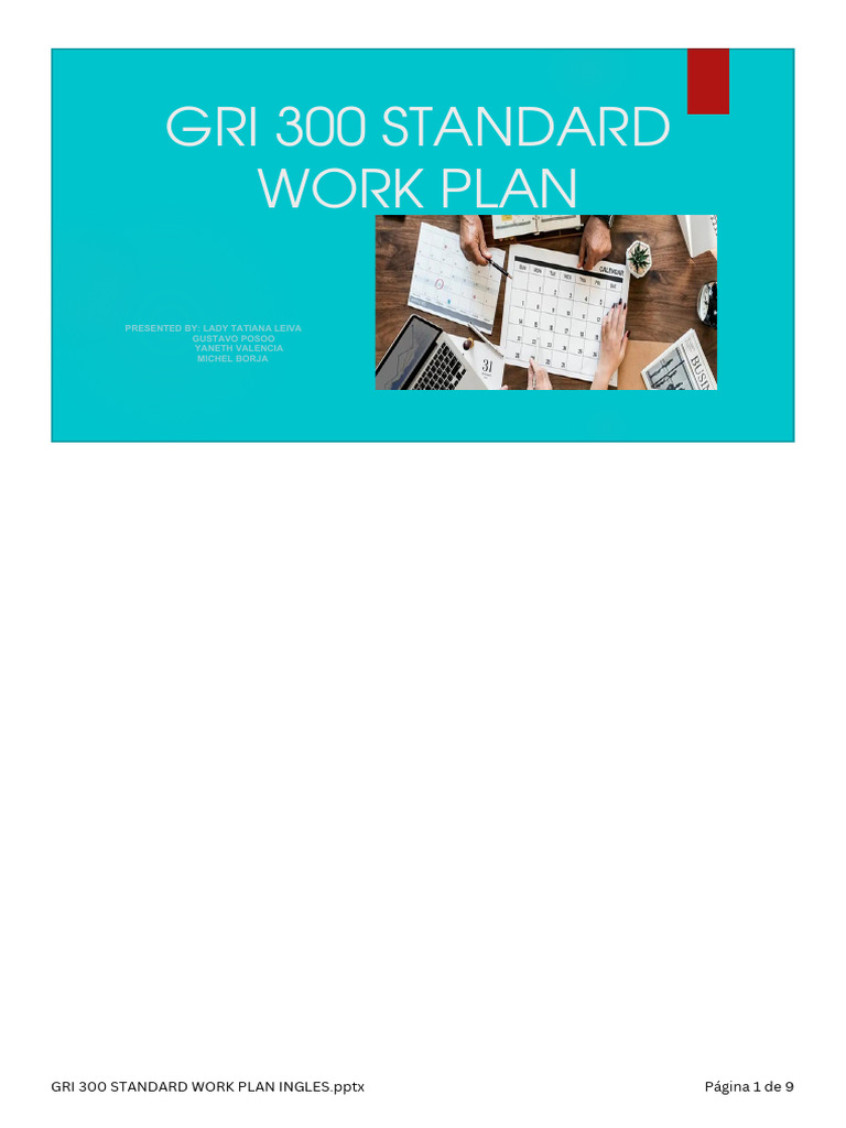 GRI 300 STANDARD WORK PLAN INGLES - PPTX - 20240829 - 192948 - 0000 | PDF