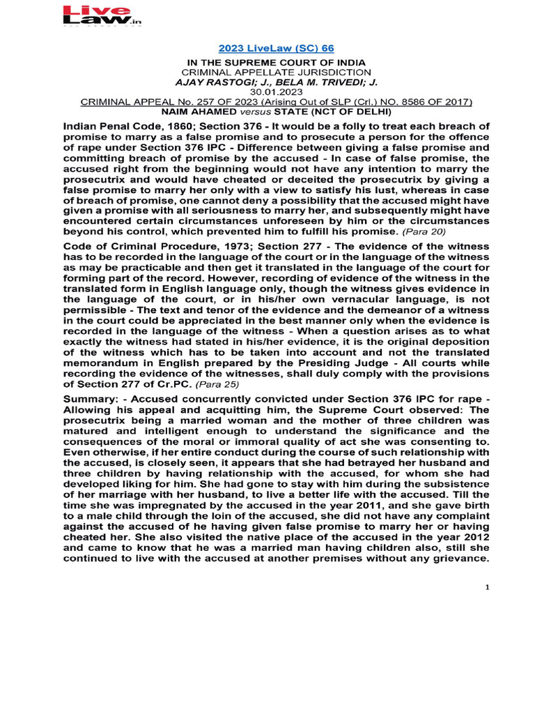 False Promise To Marriage | PDF