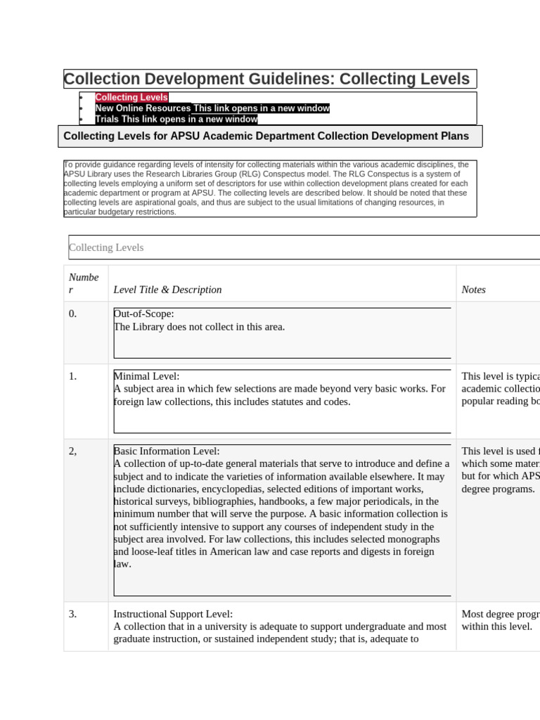 Levels of Collections | PDF
