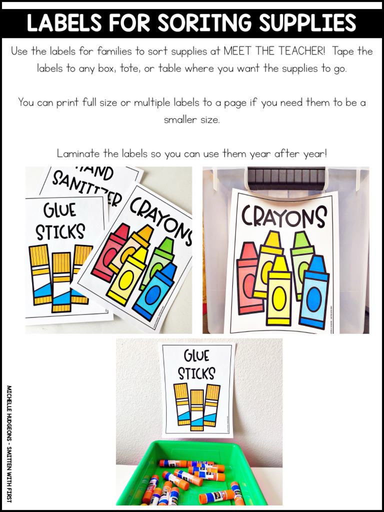 Meet The Teacher Supplies Labels Free | PDF