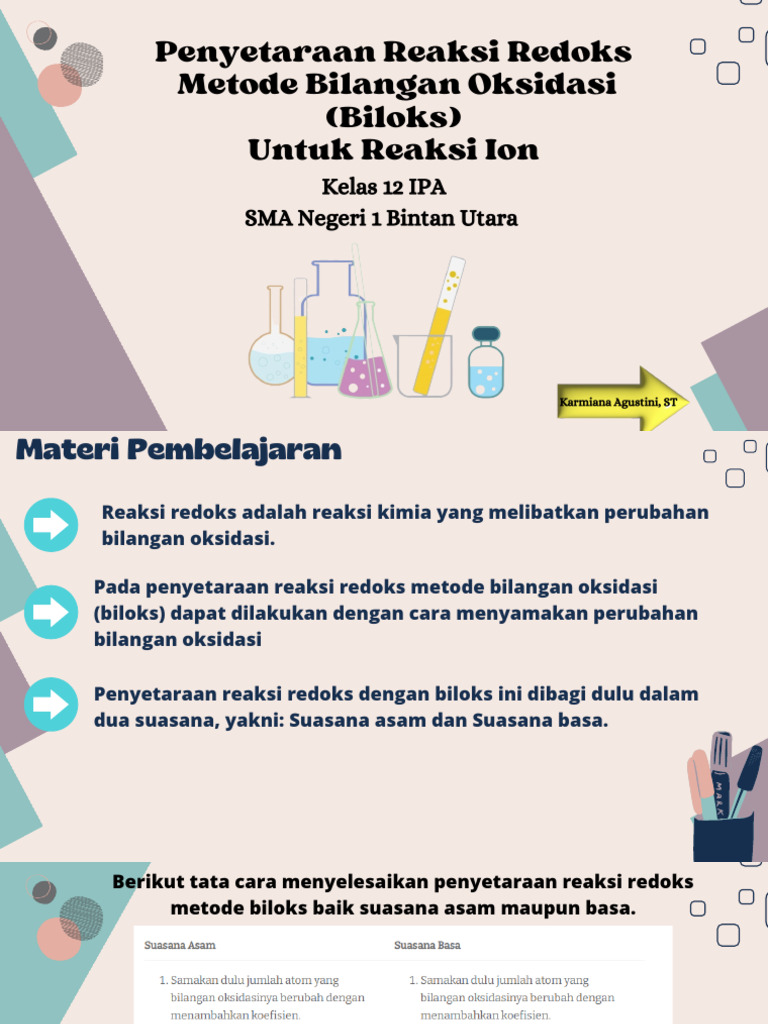 Penyetaraan Redoks Metode Biloks (Senyawa Ion) | PDF