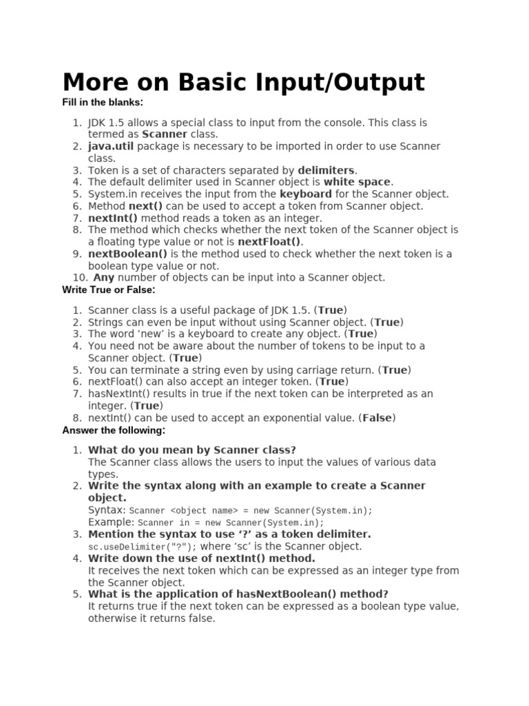 CH - 9 More On Basic Input | PDF