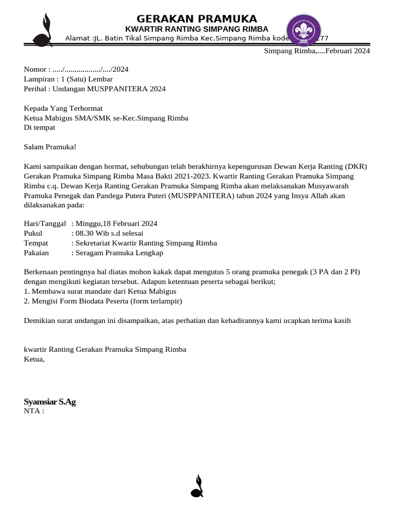 Surat Undangan Gugus Depan | PDF