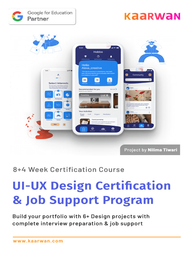 UI UX Design Certification Course - Kaarwan - India | PDF