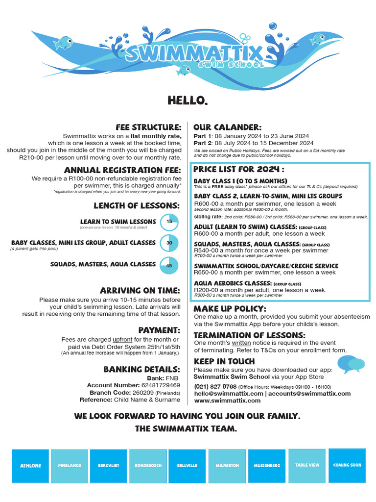 Swimmattix+Info+&+Pricelist+2024+ (Updated+16 11) | PDF