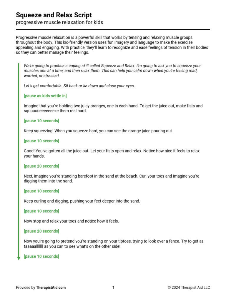 PMR For Kids Script | PDF