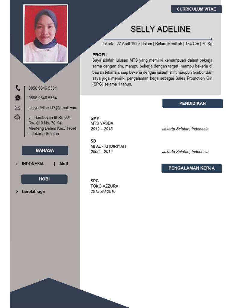 CV Selly Adeline-1 | PDF