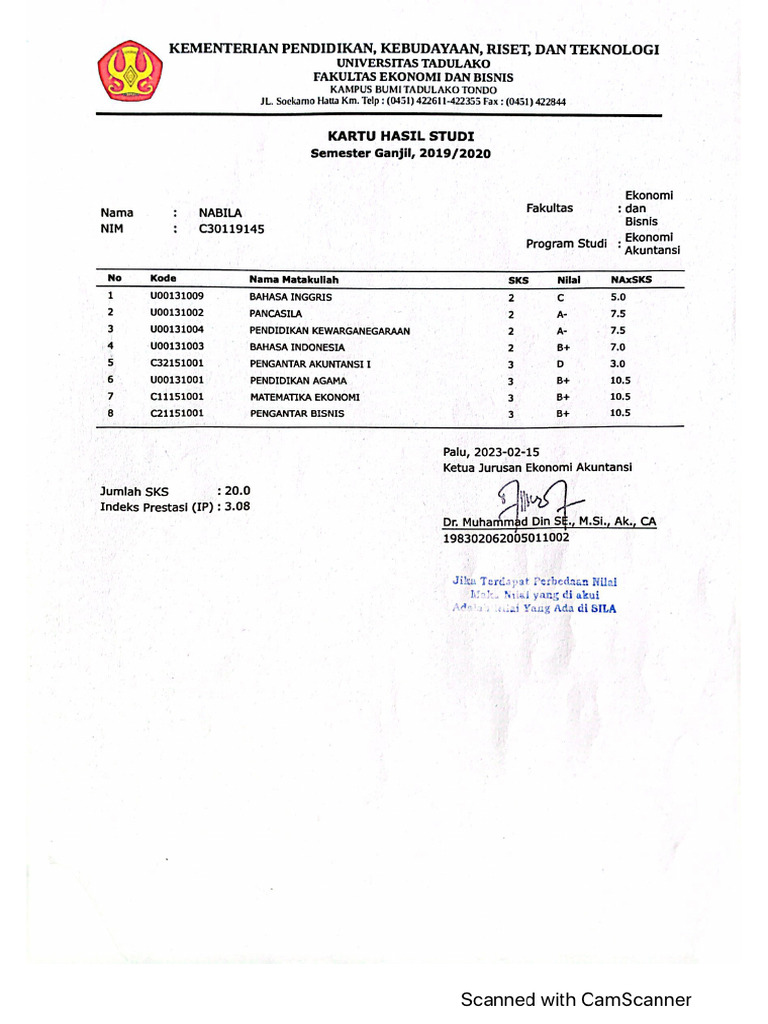 KHS Semester 1 | PDF