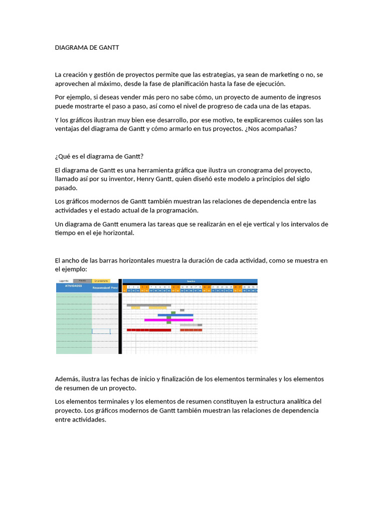 Diagrama de Gantt | PDF
