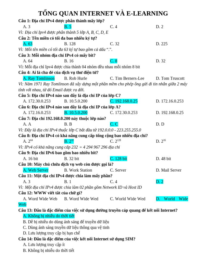 T NG Quan Internet Và E-Learning | PDF