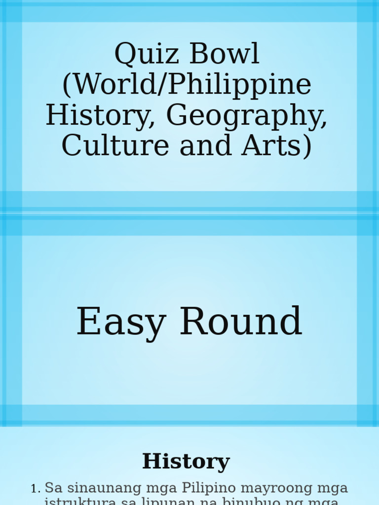 Quiz Bowl | PDF