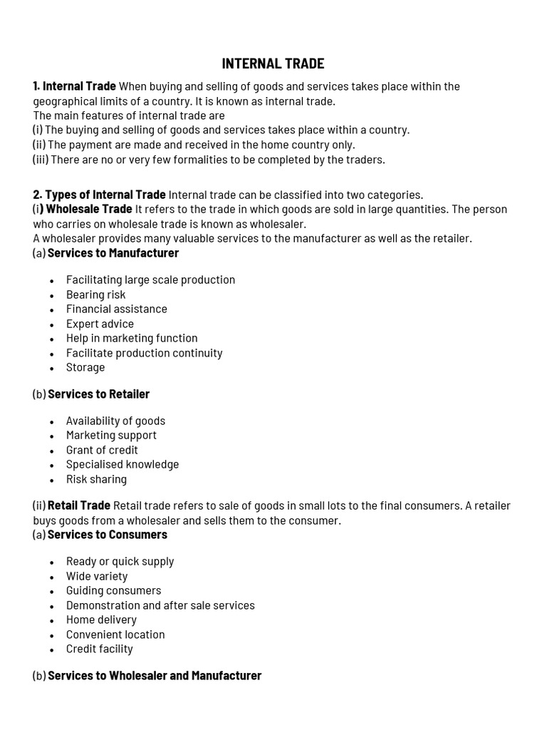 Internal Trade | PDF