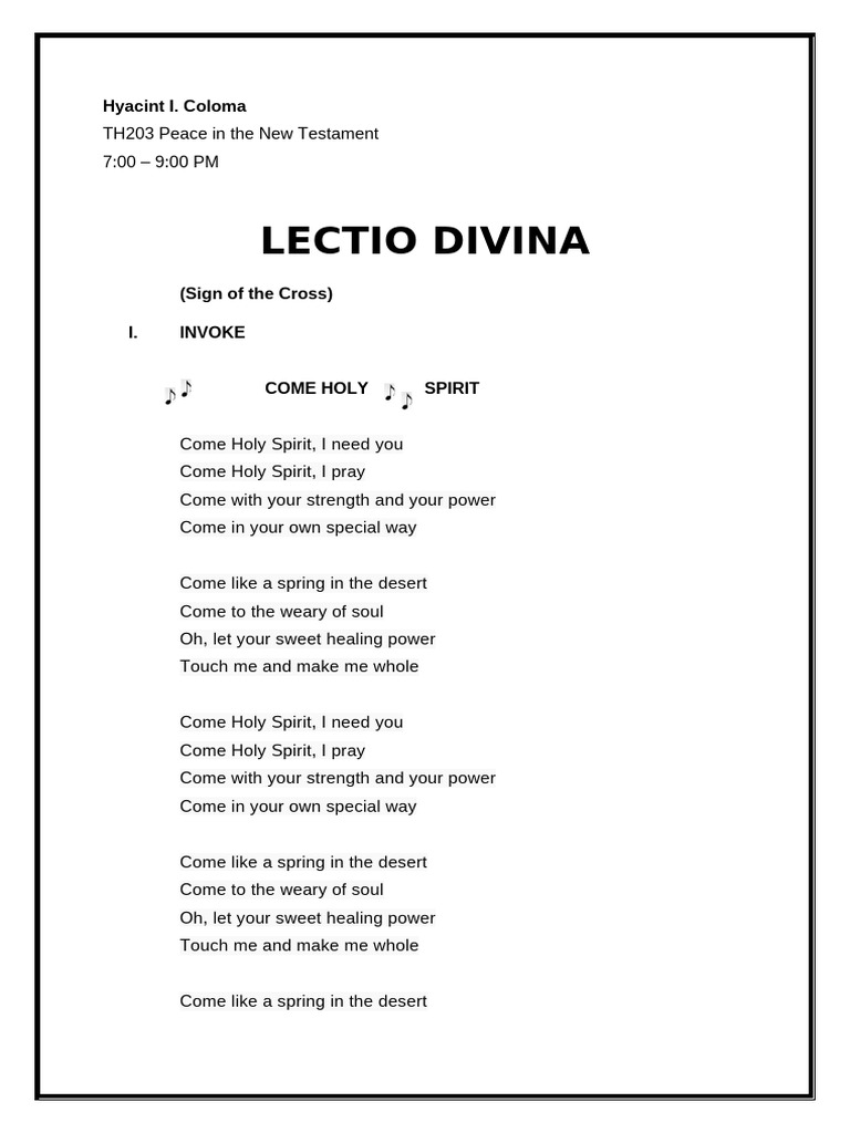 Lectio Divina 1 | PDF