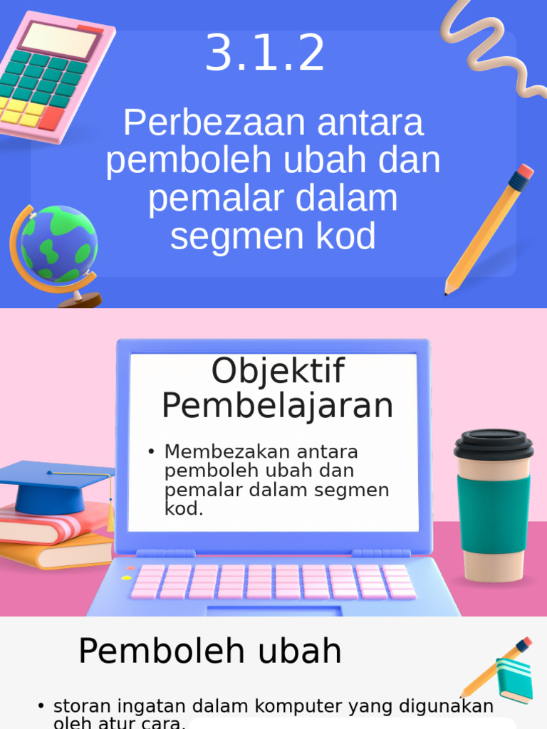 3.1.2 Perbezaan Antara Pemboleh Ubah Dan Pemalar Dalam Segmen Kod | PDF