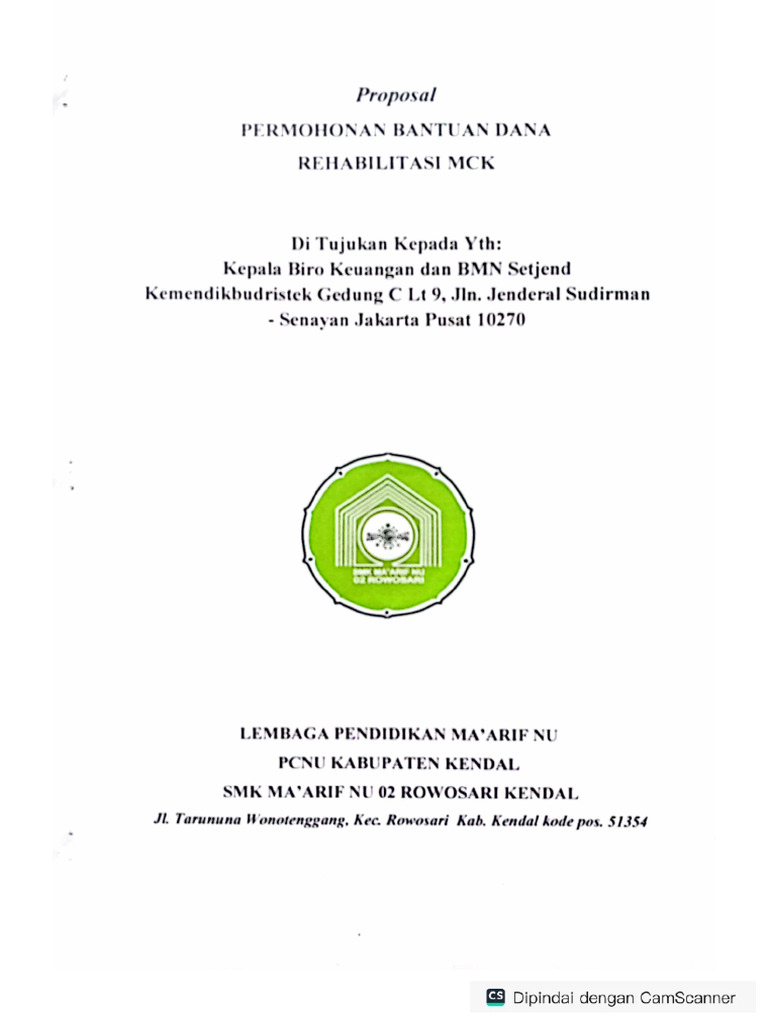 PROPOSAL MCK SMK MA'ARIF NU 02 ROWOSARI-KENDAL Update | PDF