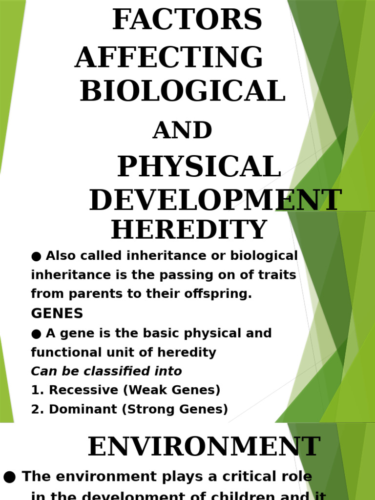Factors Affecting Biological and Physical Development | PDF
