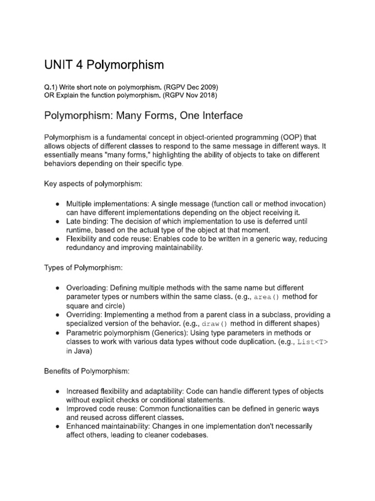 OOPM Unit 4 | PDF