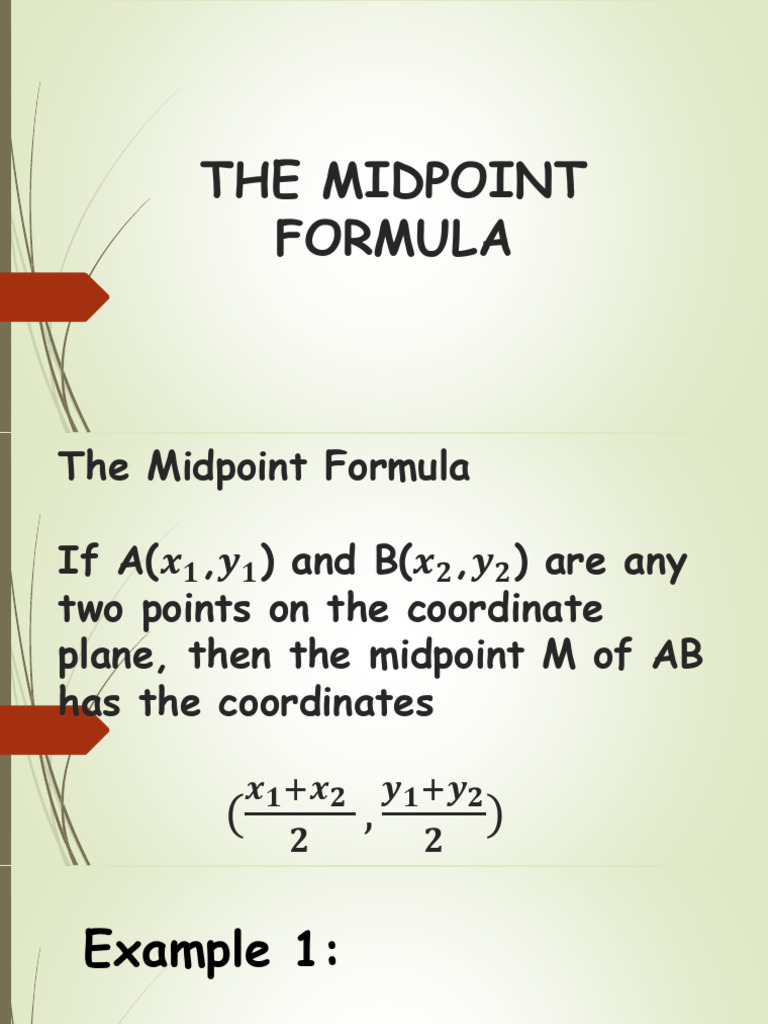 The Midpoint Formula | PDF