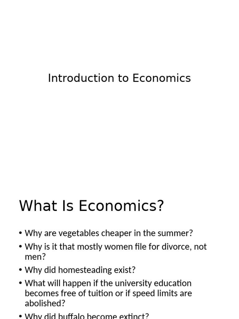01 Introduction To Economics | PDF | Economics | Prices