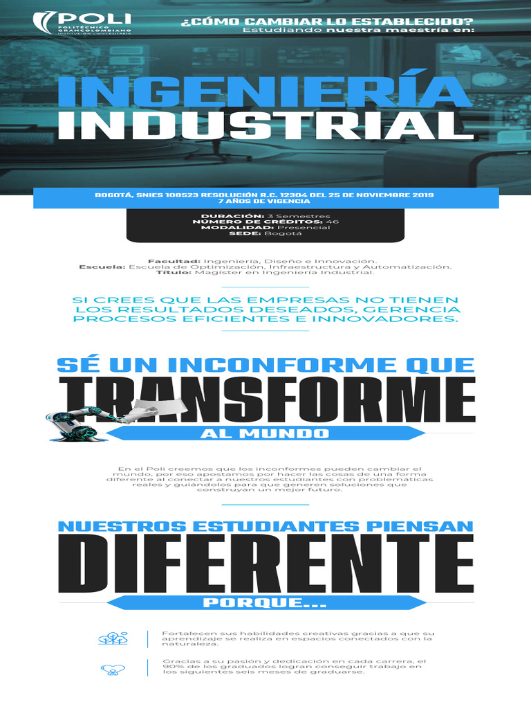 Donde Estudiar Una Maestria en Ingenieria Industrial en Bogota | PDF | Ingeniería Industrial ...