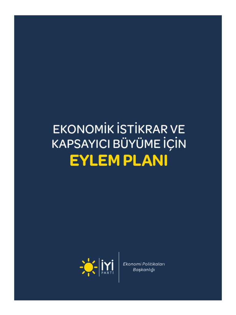 ) Ekonomik Istikrar Ve Kapsayici Buyume Icin Eylem Plani 1 | PDF