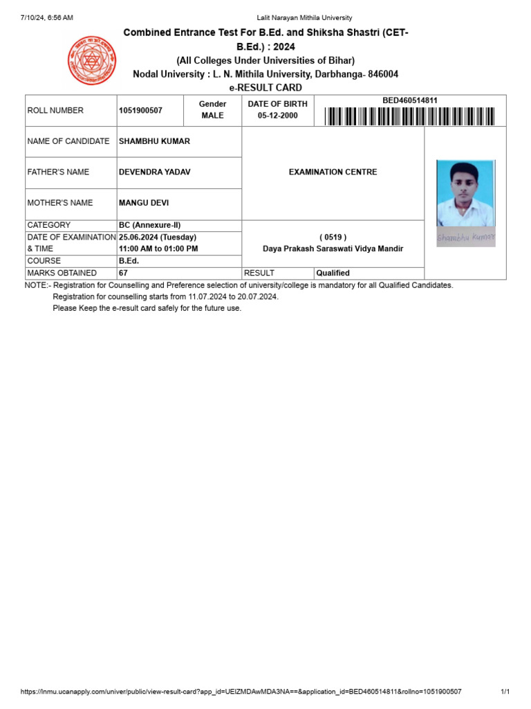 Lalit Narayan Mithila University | PDF