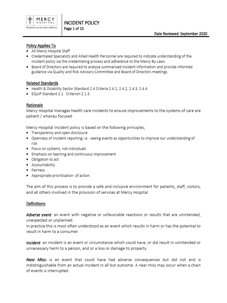 Incident Policy | PDF