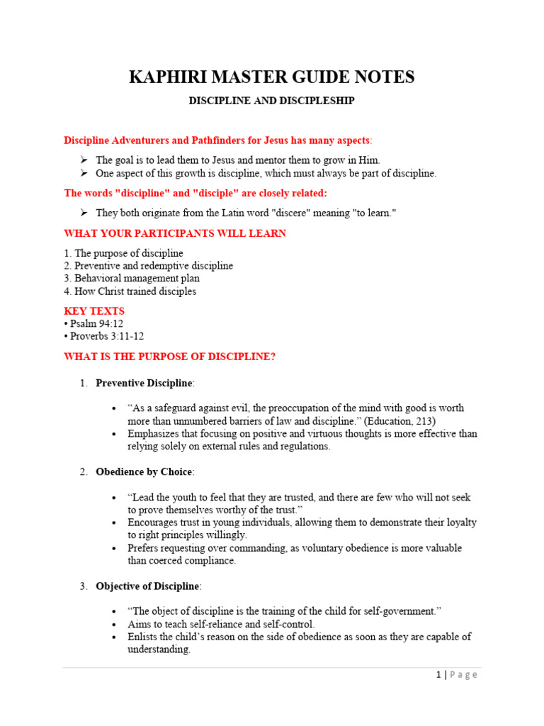 Discipline and Discipleship | PDF