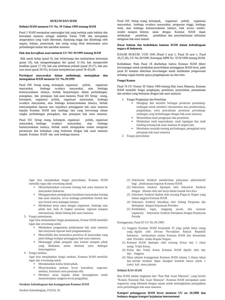 Hukum Dan Ham | PDF