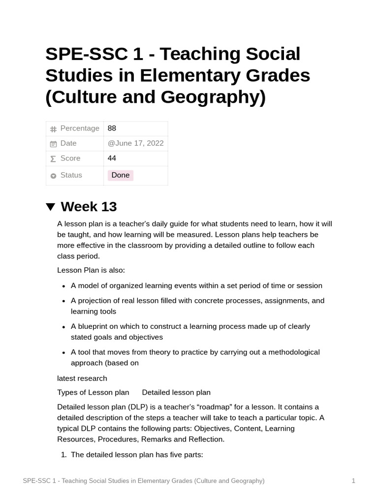 SPE SSC1 Week 13 17 Lesson Proper | PDF