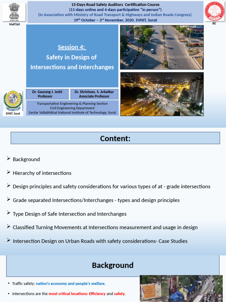 Safety in Design of Intersections and Interchanges - Prof GJJ - R2 | PDF