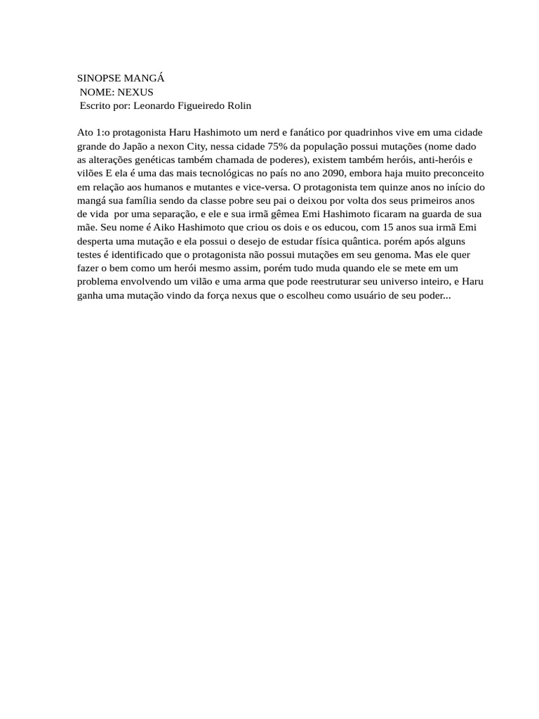 Sinopse Nexus | PDF