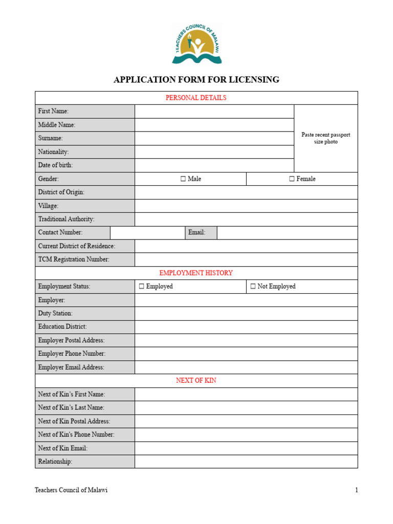 Application Form For Licensing | PDF