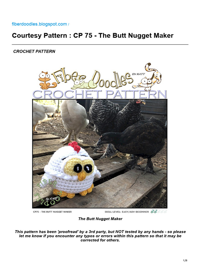 Courtesy Pattern: CP 75 - The Butt Nugget Maker | PDF