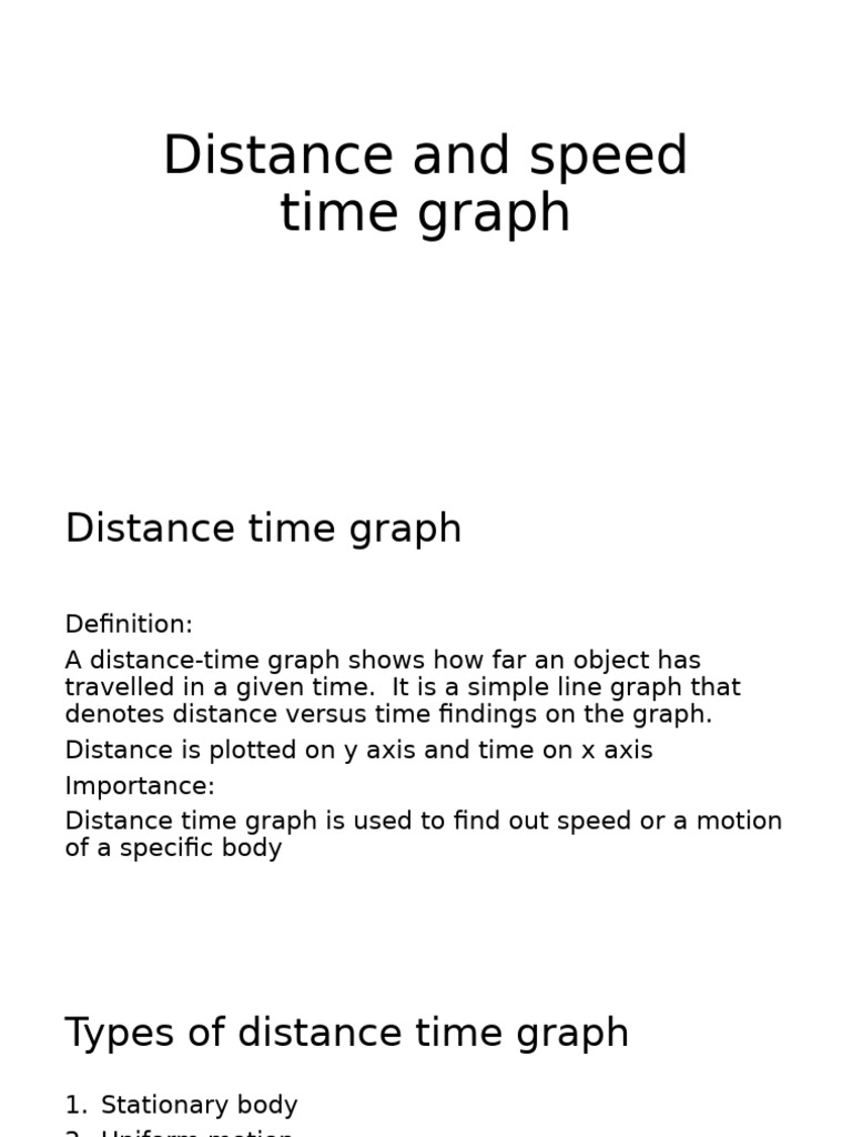 Distance and Speed Time Graph | PDF